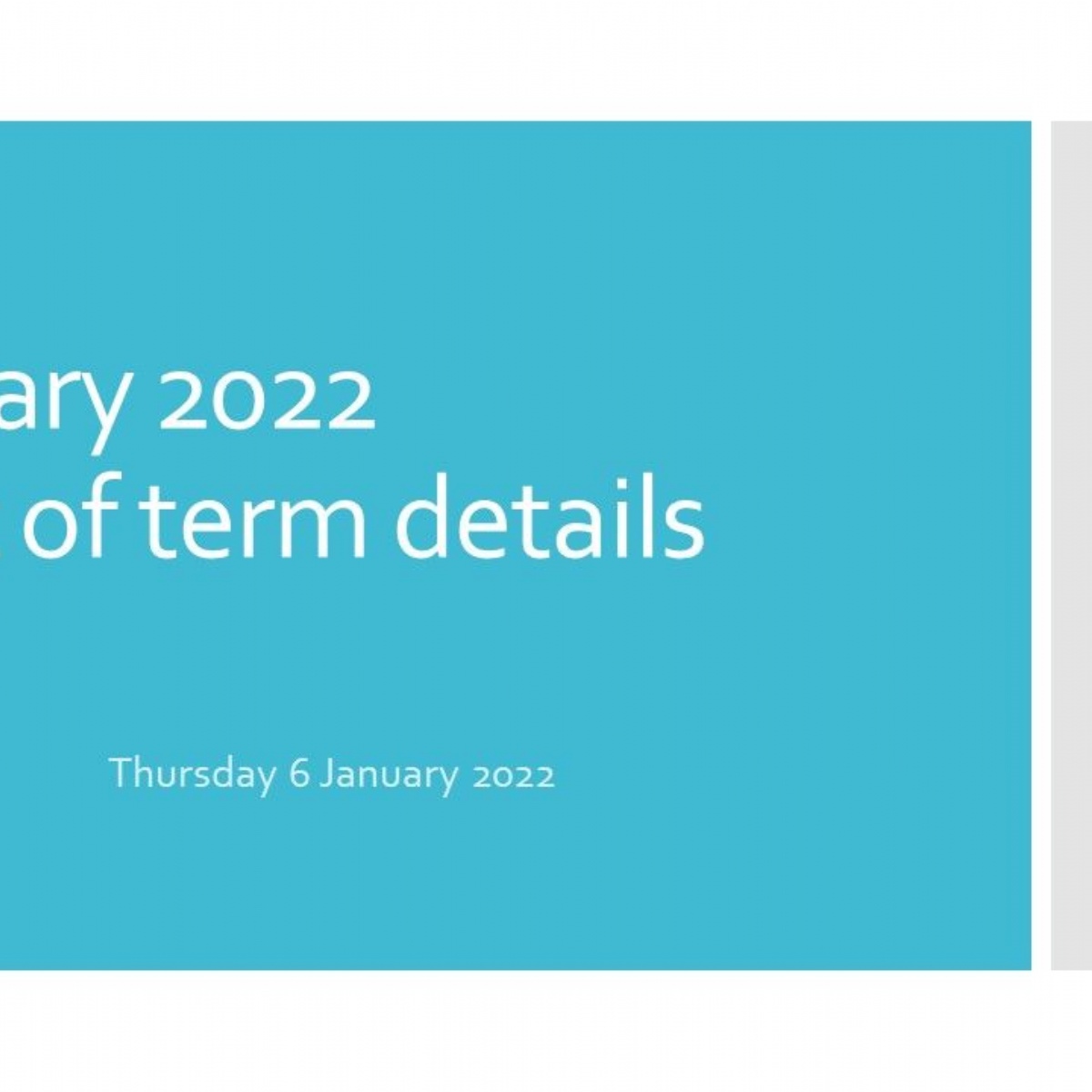 Monmouth Comprehensive School - January 2022 - Return to School